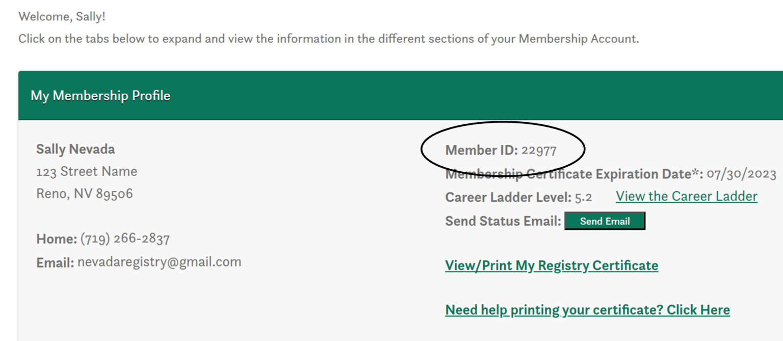 Tech Tip: Find Your Registry ID Number - The Nevada Registry